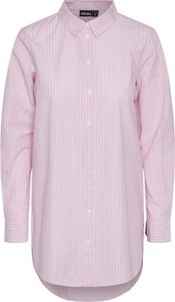 Pieces Damen Pcjiva Shirt Noos Bc Bluse, Begonia Pink/Stripes:Cloud Dancer, S EU