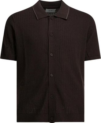 Nn.07 Nn07 - Polo en maille textur&eacute;e &agrave; boutons - Homme - Tops - Brun - Taille: XL