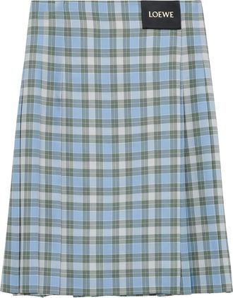 Loewe Pleated skirt in wool blend - Blau