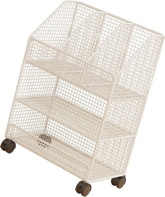 Generic Robuster Roll-Aufbewahrungskorb Mit Wei&szlig;em Oder Schwarzem Finish F&uuml;r Kleine Wohnungen Schlafs&auml;le(White)