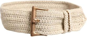 Ermanno Scervino Femme, Accessoires, Beige, Taille: ONE Size Ceinture tress&eacute;e &agrave; boucle en m&eacute;tal vintage