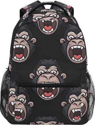 Generic T&ecirc;te DAnimal Du Roi Noir Sacs D&Eacute;cole L&eacute;ger Sacs A Dos Unisexe Cartables Scolaires Pour Pc Voyage Sport 29X40Cm