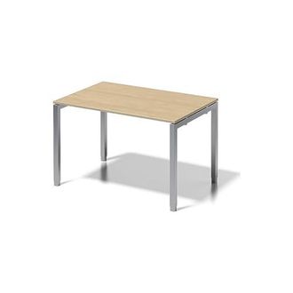 Bisley Cito Schreibtisch, 650-850 mm höheneinstellbares U-Gestell, Metall, Mp355 Dekor Ahorn, Gestell Silber, 80 x 120 x 85 cm