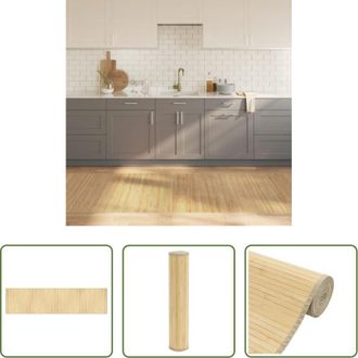 vidaXL Naturholz Teppich - Teppich Rechteckig Hell Natur 100x400 cm Bambus