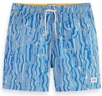 Scotch & Soda Short de Bain mi-Long pour Homme, Vuur Island Stripe AOP, XXL