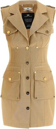 Elisabetta Franchi Robe Au Genou - Beige