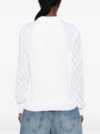 Balmain Quilted Wool Cardigan - White