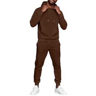 Generic Surv&ecirc;tement pour homme - Sweat &agrave; capuche et pantalon de jogging en coton m&eacute;lang&eacute; - Deux pi&egrave;ces - Surv&ecirc;tement de loisirs - Surv&ecirc;tement pour le quotidie