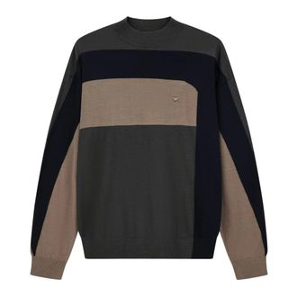 Emporio Armani Femme, Pulls, Multicolore, Taille: 46 FR Pull en laine fine à rayures colorées