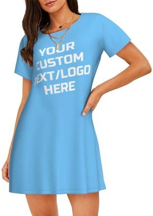Generic Robe Femme Personnalisable - avec Photo Texte - Robe Personnalisable - Cr&eacute;ez Votre Logo ou Texte - Cadeau Parfait pour &eacute;pouse ou Petite Amie L