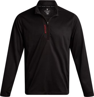 Spyder Herren-Pullover mit Viertelrei&szlig;verschluss, Leichter Fleece-Viertelrei&szlig;verschluss, LSF 30, athletisch, feuchtigkeitsableitendes Sweatshirt, Schwarz, X-