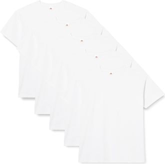 Fruit Of The Loom Herren Super Premium Short Sleeve T-Shirt, weiß, M (5er Pack)
