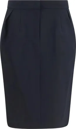 Magda Butrym Jupe crayon pliss&eacute;e &agrave; rabat boutonn&eacute;e - Femme - Jupes - Noir - Taille: 38 FR