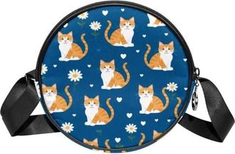 Generic Petit sac &agrave; bandouli&egrave;re circulaire pour femme, petit sac &agrave; bandouli&egrave;re avec fermeture &eacute;clair et bretelles r&eacute;glables style d&eacute;contract&eacute; pour femmes et f