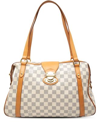 Louis Vuitton 2010 Damier Azur Stresa PM Schultertasche - Wei&szlig;