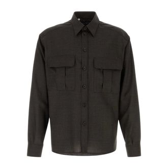 Dolce & Gabbana Homme, Chemises, Brun, Taille: L Chemise en toile de laine vierge