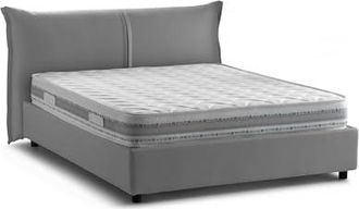 Talamo Italia Doppelbett Clelia, 100 % Made in Italy, &Ouml;ffnung vorne, inklusive Matratze 160 x 190 cm, Grau