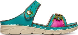 Laura Vita Pantoletten Laura Vita Dorry 13 T&uuml;rkisfarben