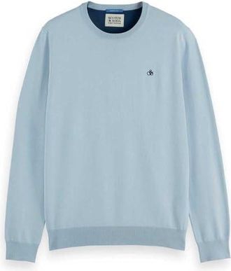 Scotch & Soda Mens Seasonal Core-Ecovero Regular fit Jumper Pullover Sweater, Shirting Blue, L
