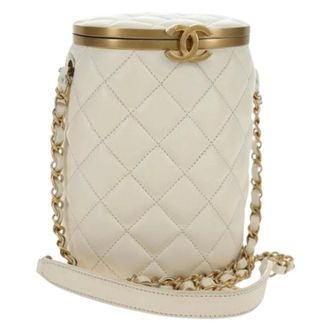 Chanel Sac bandouli&egrave;re seau vintage doccasion - Femme - Pre-owned - Blanc - Taille: ONE Size