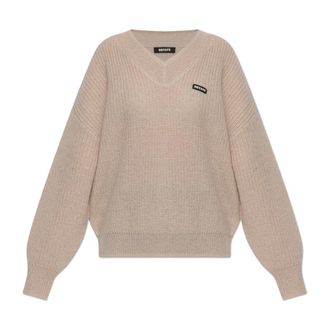 Rotate Strickpullover mit V-Ausschnitt - - Knitwear - Damen - Beige - M
