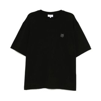 Maison Kitsun&eacute; Homme, Tops, Noir, Taille: M Fox Head Oversize Tee
