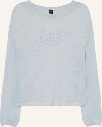 HUGO BOSS Pullover Farazena Mit Mohair grau