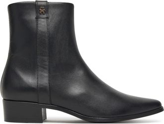 Tommy Hilfiger Stiefeletten Tommy Hilfiger Th Leather Pointy Zip Bootie FW0FW08980 Schwarz