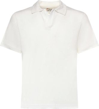 MC2 Saint Barth Homme, Tops, Blanc, Taille: M Polo en jersey de lin