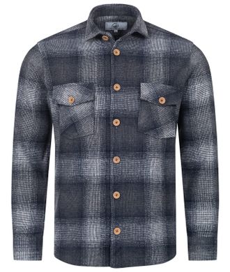 Rock Creek Herren Hemd Kariertes Flanellhemd Karohemd Herrenhemd Flanell Hemden Holzf&auml;llerhemd &Uuml;bergangsjacke Langarm Kariert Winter H-329 Navy 5XL
