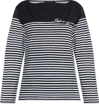 Balmain Femme, Tops, Noir, Taille: 42 FR Haut &agrave; Motif Ray&eacute;