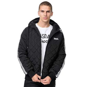 Lonsdale Herren Jacke mit Kapuze normale Passform ARNIPOL Black/White S, 117494
