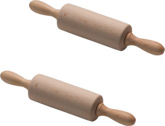 Lares Kinderbackzubehör - 2X Kindernudelholz 11cm - Buchenholz/Antihaftbeschichtet - Made in Germany