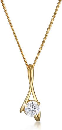 Elli Halsketten - Halskette Zirkonia 585 Gelbgold - Gr. unisize - in Gold - f&uuml;r Damen