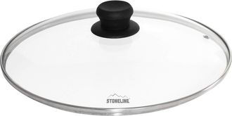STONELINE Glasdeckel 32 cm, Topfdeckel aus Glas, Spülmaschinengeeignet Hitzebeständig, Universaldeckel für Töpfe Pfannen, Deckel Pfanne Topf mit Edelstahlrand D