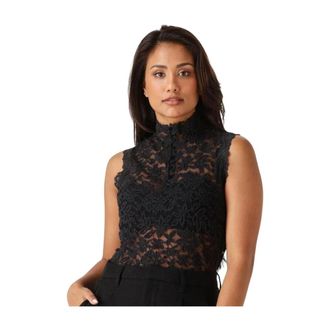 Rosemunde RWDelicia SL Spitze Top - - Blouses & Shirts - Damen - Schwarzk - XL
