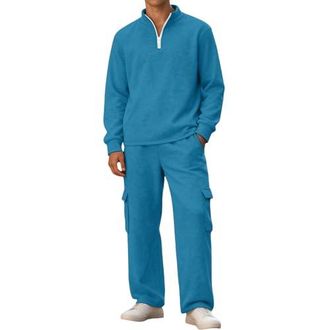 Generic Survetement Homme Ensemble Sweat &Agrave; Capuche Manche Longues Et Pantalon Jogging Tracksuit D&eacute;contract&eacute; Automne Hiver D&eacute;contract&eacute; Ensemble 2 Pi&egrave;ces Sportw