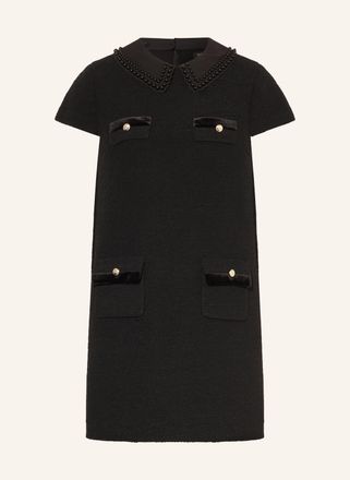 Maje Boucl&eacute;-Kleid Mit Abnehmbarem Kragen schwarz