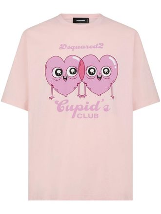 Dsquared2 t-shirt &agrave; imprim&eacute; Cupids Club - Rose
