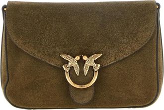 Pinko Love Birds Wildleder Umh&auml;ngetasche - - Bags - Damen - Gr&uuml;n - ONE SIZE
