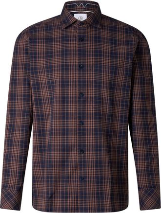 Bogner Baumwoll-Hemd Hardy f&uuml;r Herren - Braun/Navy-Blau - XXL