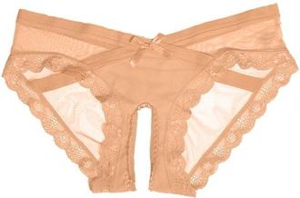 Generic Slip 2026 et séduisant en dentelle transparente brodée à dos ouvert pour porter respirant, douceur imbattable sensationnelle, beige, XL