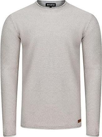 Riverso Pull RIVOskar col rond régulier basique pull en tricot sweat-shirt 100 % coton à manches longues uni noir rouge bleu gris S M L XL XXL 3XL 4XL 5XL, Gr