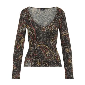 Etro Pull &agrave; col rond - Femme - Pulls - Vert - Taille: 36 FR