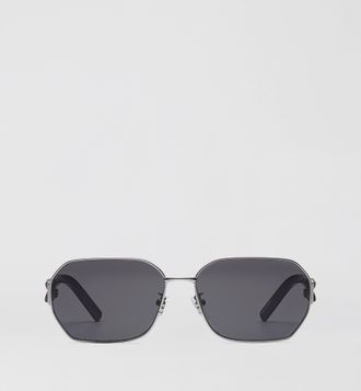 MCM Rechteckige Sonnenbrille SILVER METAL