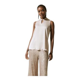 Joseph Ribkoff High-Neck Keyhole Tank - - Tops - Damen - Beige - M