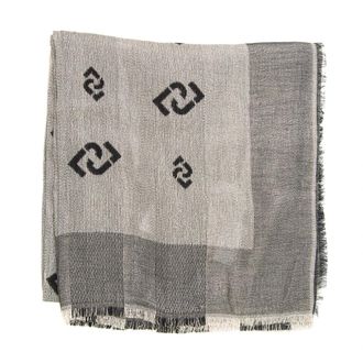 Liu Jo Kontrastfarbener Lurex-Schal mit Fransen - - Accessories - Damen - Grau - ONE SIZE
