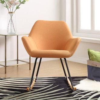 BOBOCHIC Bobochic - Rocking chair 70x89x88 cm en tissu jaune