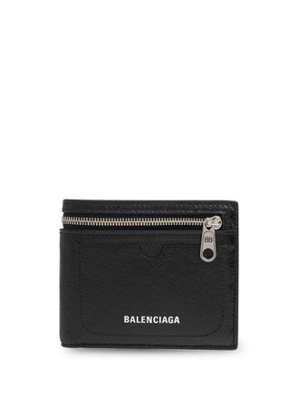 Balenciaga portefeuille zipp&eacute; &agrave; logo imprim&eacute; - Noir