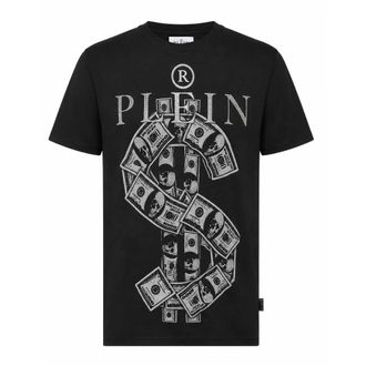Philipp Plein Homme, Tops, Noir, Taille: M T-shirt col rond manches courtes